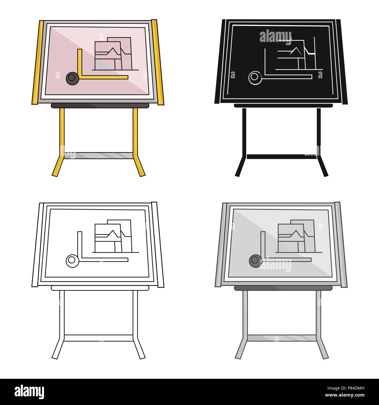 Drawing board icon in cartoon design isolated on white background ...