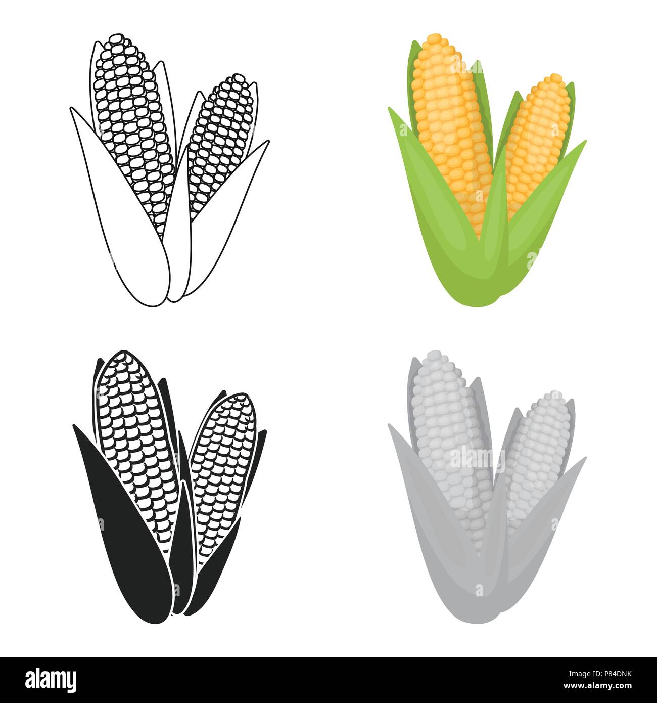 Sweet corn icon in cartoon style isolated on white background. Canadian ...