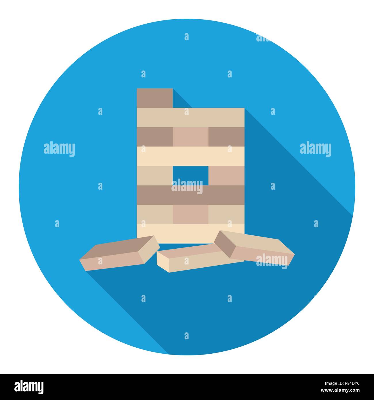 Jenga icon in flat style isolated on white background. Board games ...