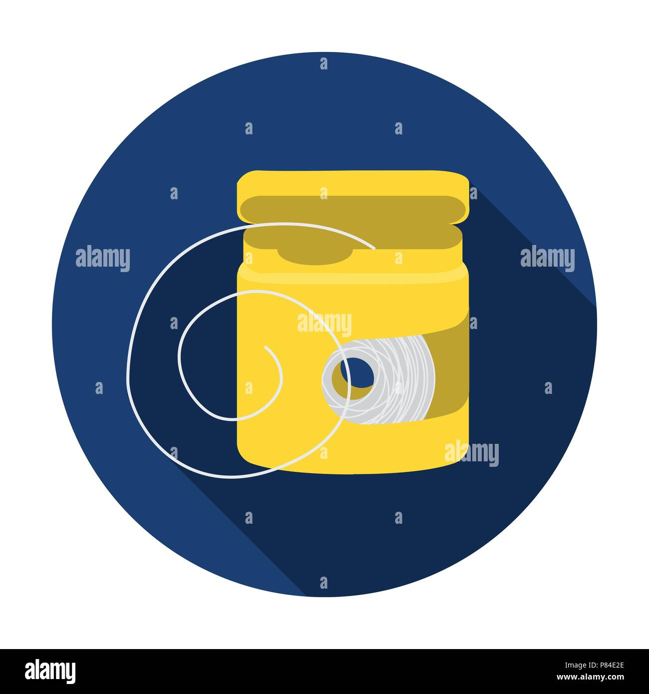 Dental floss icon in flat style isolated on white background. Dental ...