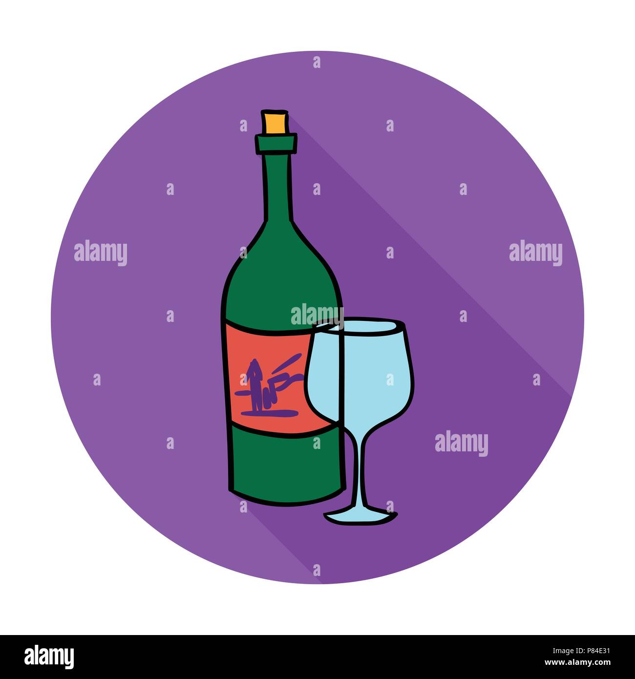 Italian wine from Italy icon in flat style isolated on white background ...