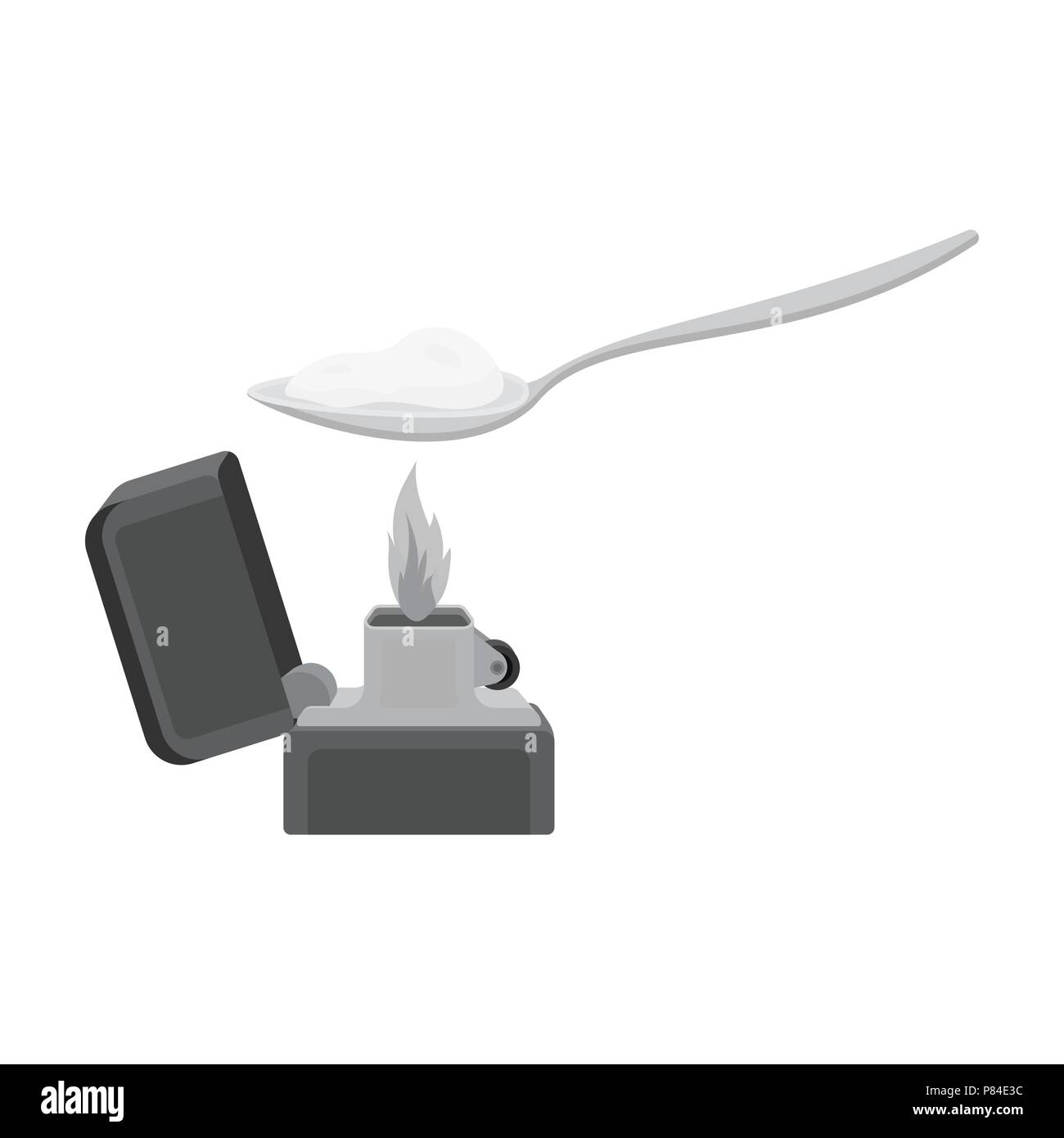 Heroin icon in monochrome style isolated on white background. Drugs ...