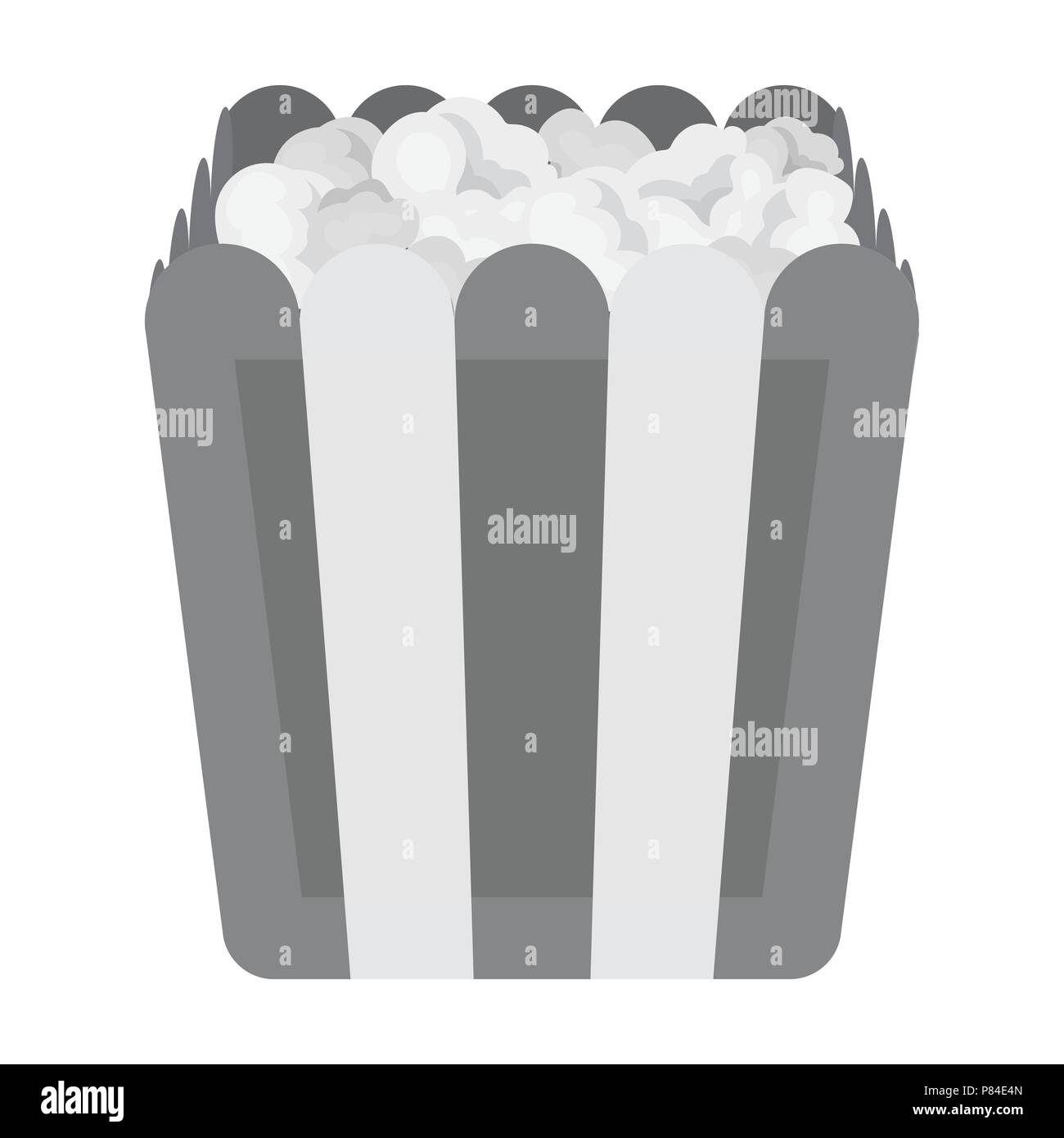 Popcorn icon in monochrome style isolated on white background. Films ...