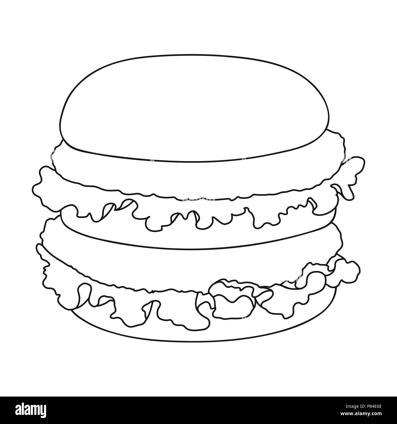 Hamburger, single icon in outline style.Hamburger vector symbol stock ...