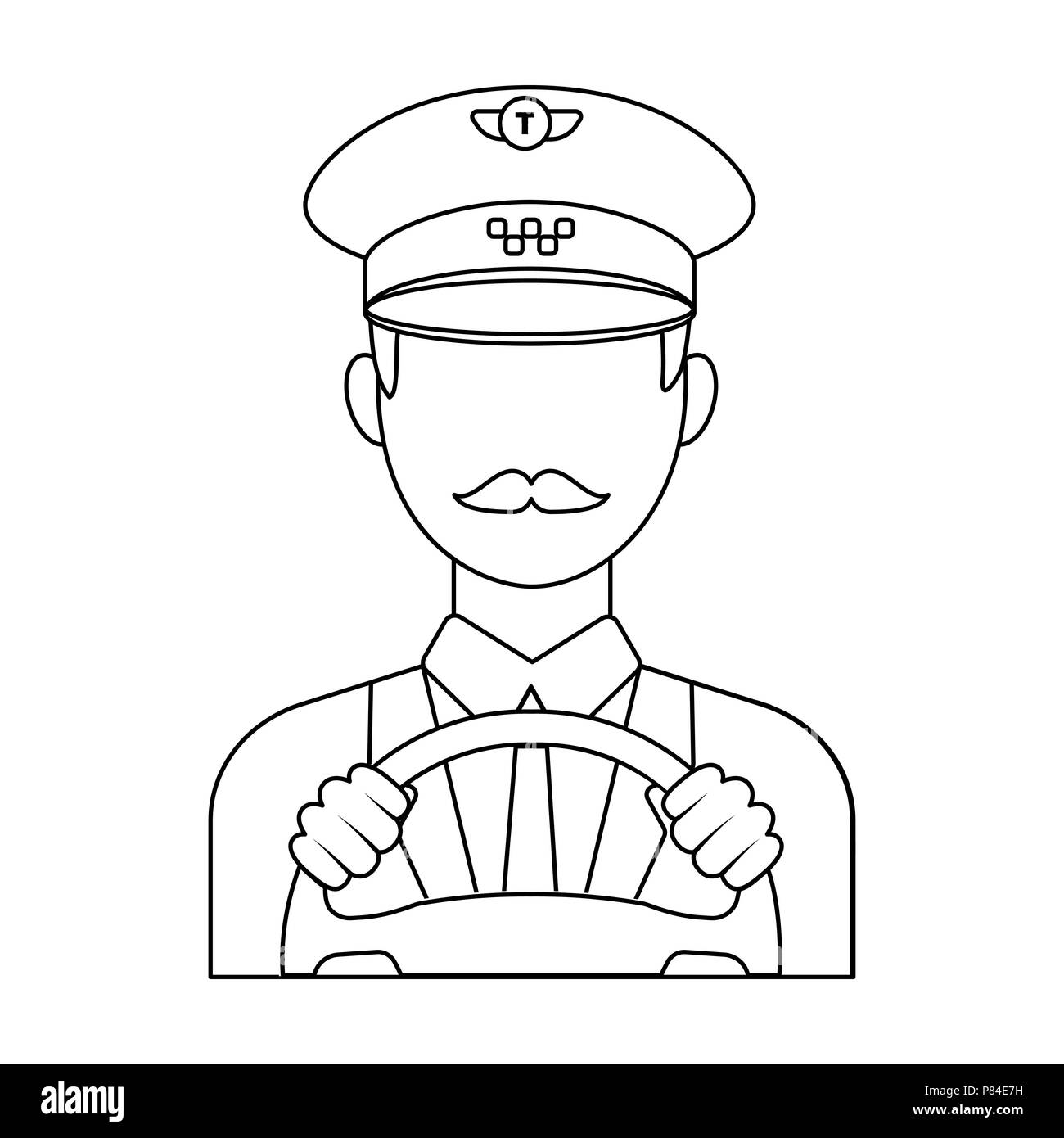 Taxi Driver Clipart Black And White