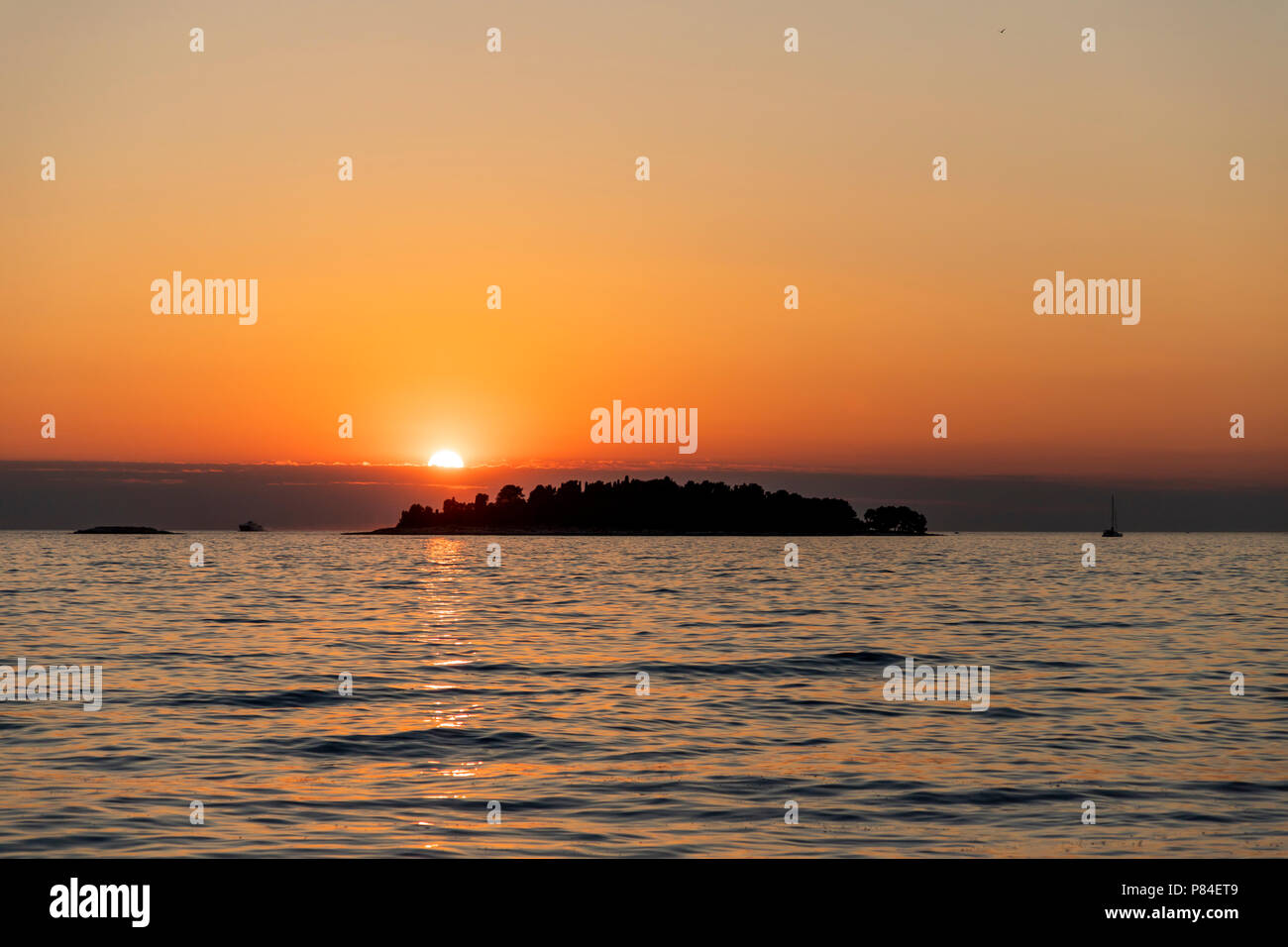 Seascape of Jadran sea at sunset in croatia Stock Photo - Alamy