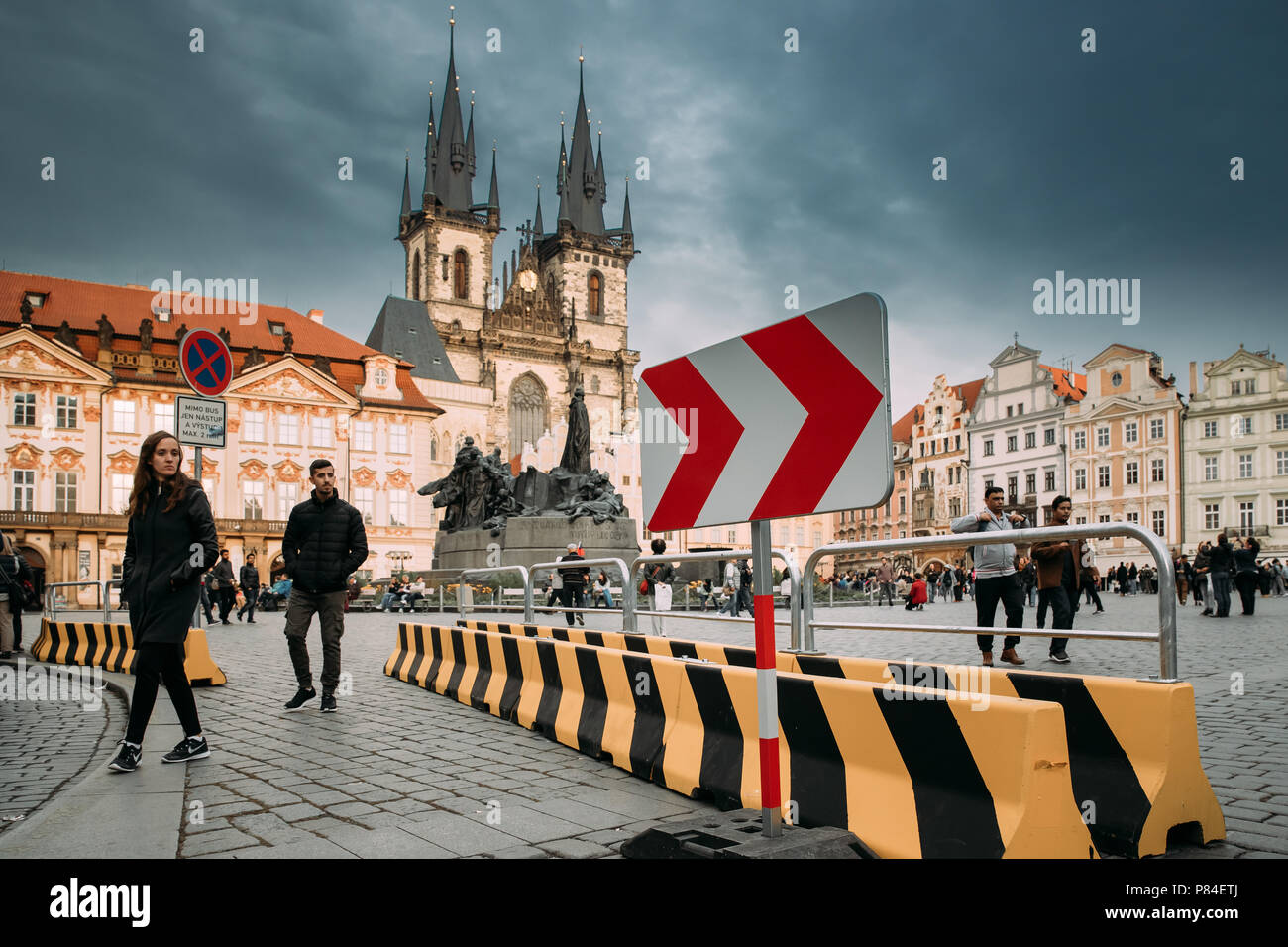 Prague, Czech Republic - September 23, 2017: In the Old Town Square and ...