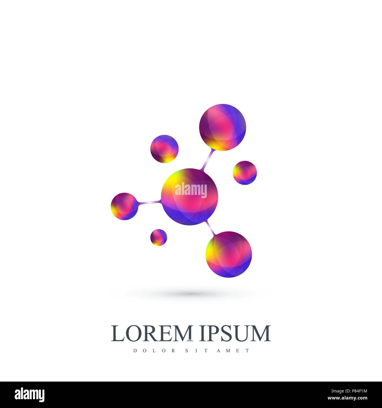 3D Logo icon dna, molecule, atom, gene, neural, neuron. Scientific ...