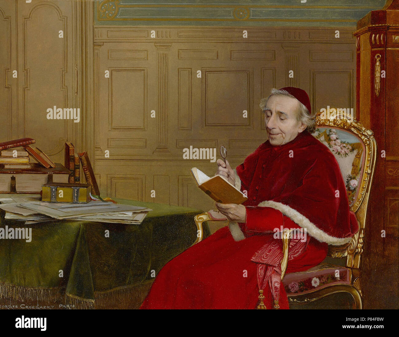 Croegaert Georges - Cardinal Reading a Book Stock Photo - Alamy
