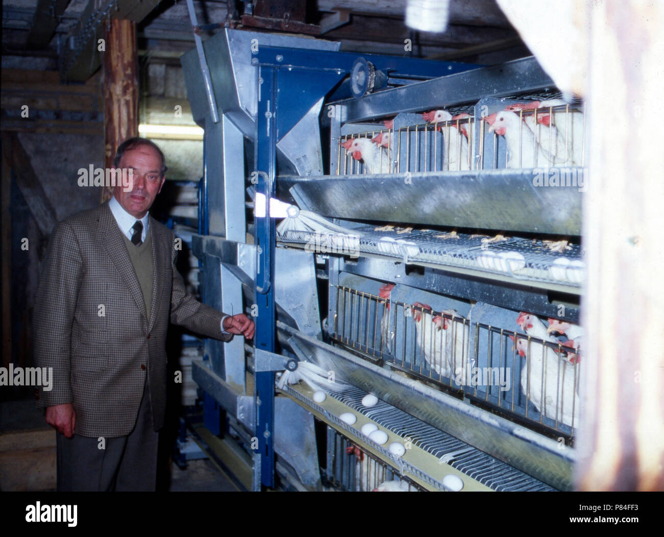 Franz Prinz von Hohenzollern in seiner Hühnerfarm in Sigmaringen ...