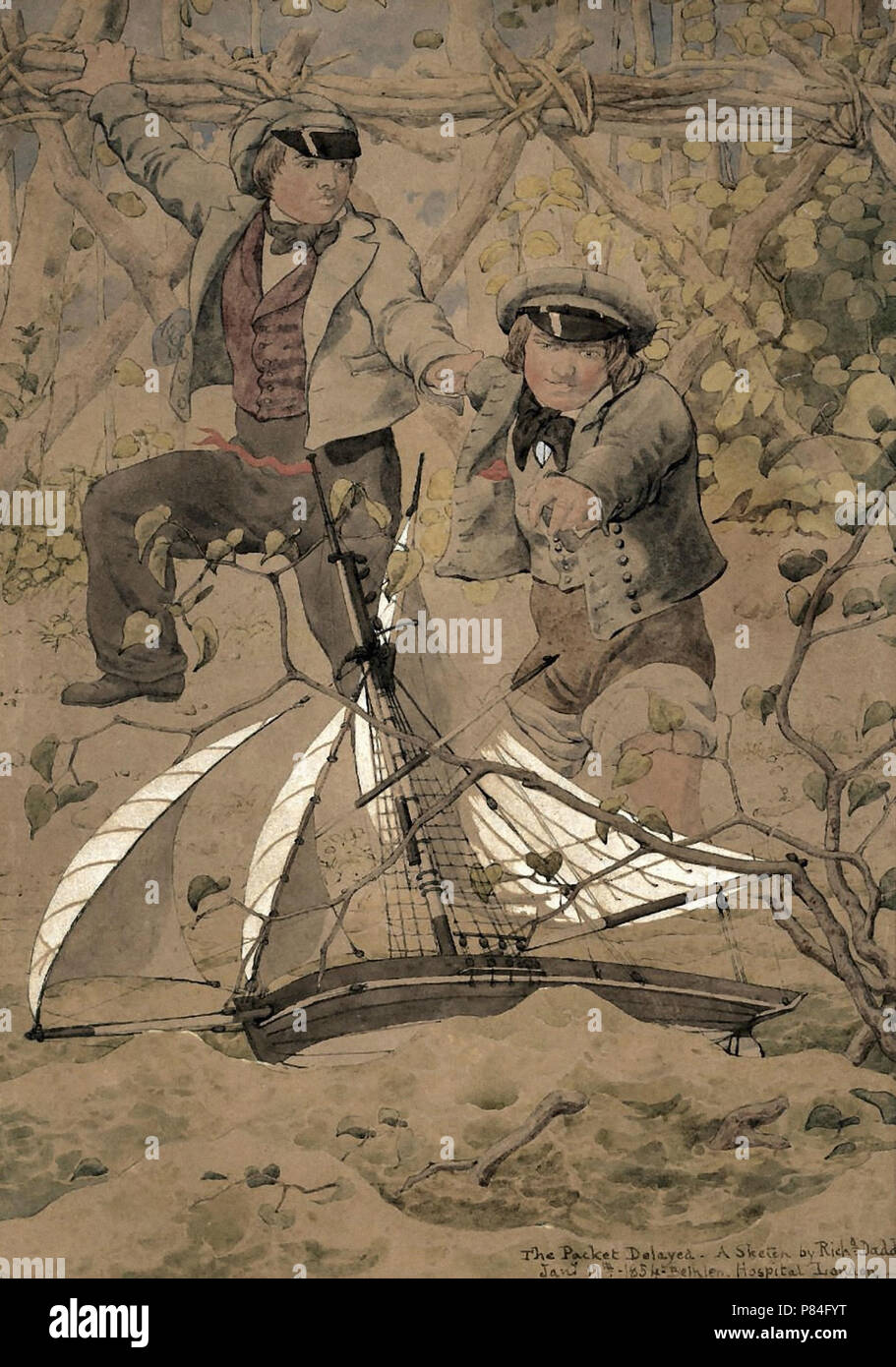 Richard Dadd Landscape with Cottages Broadmoor Painting | Richard Dadd ...