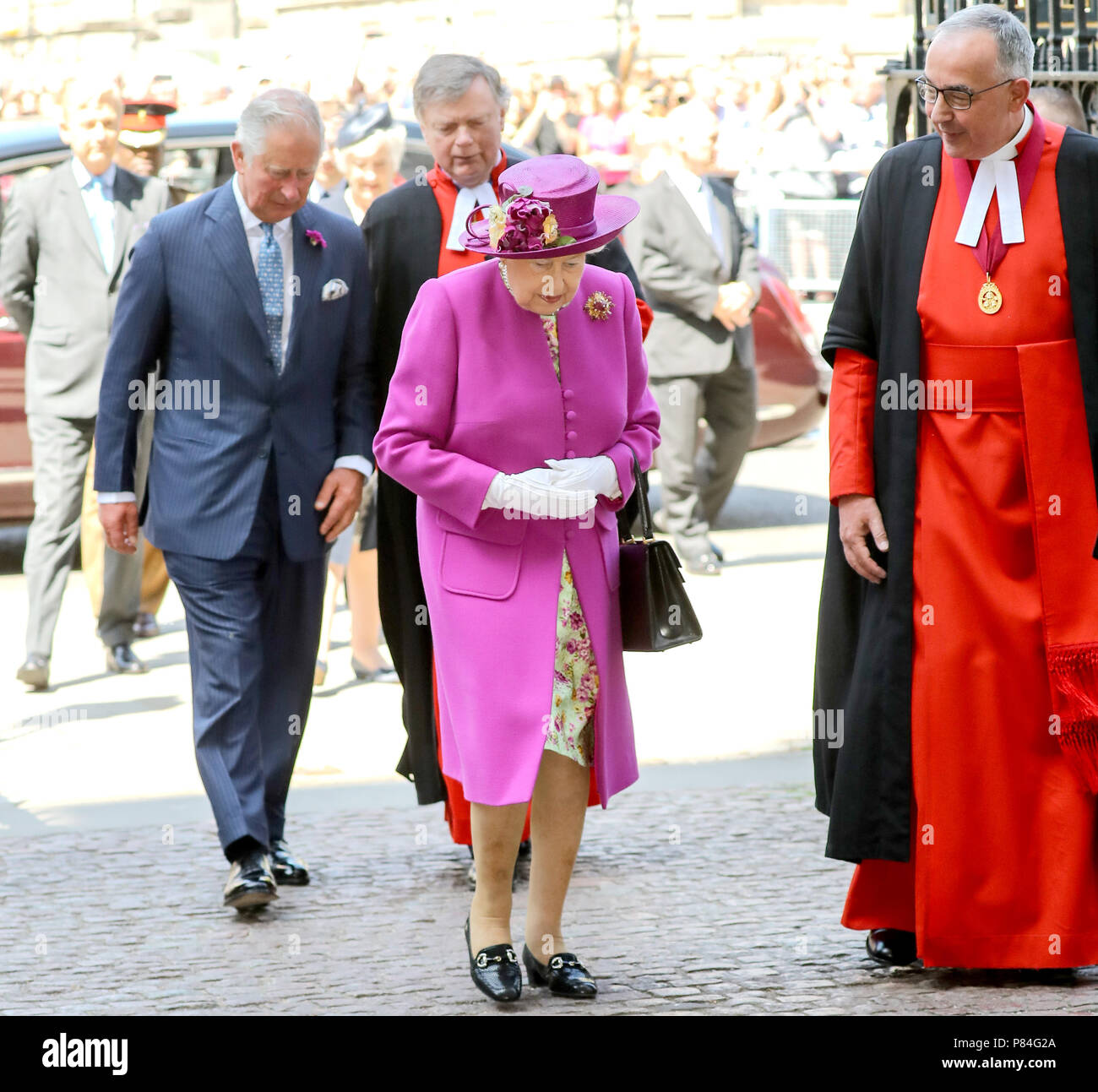 Her Majesty The Queen, accompanied by His Royal Highness The Prince of ...