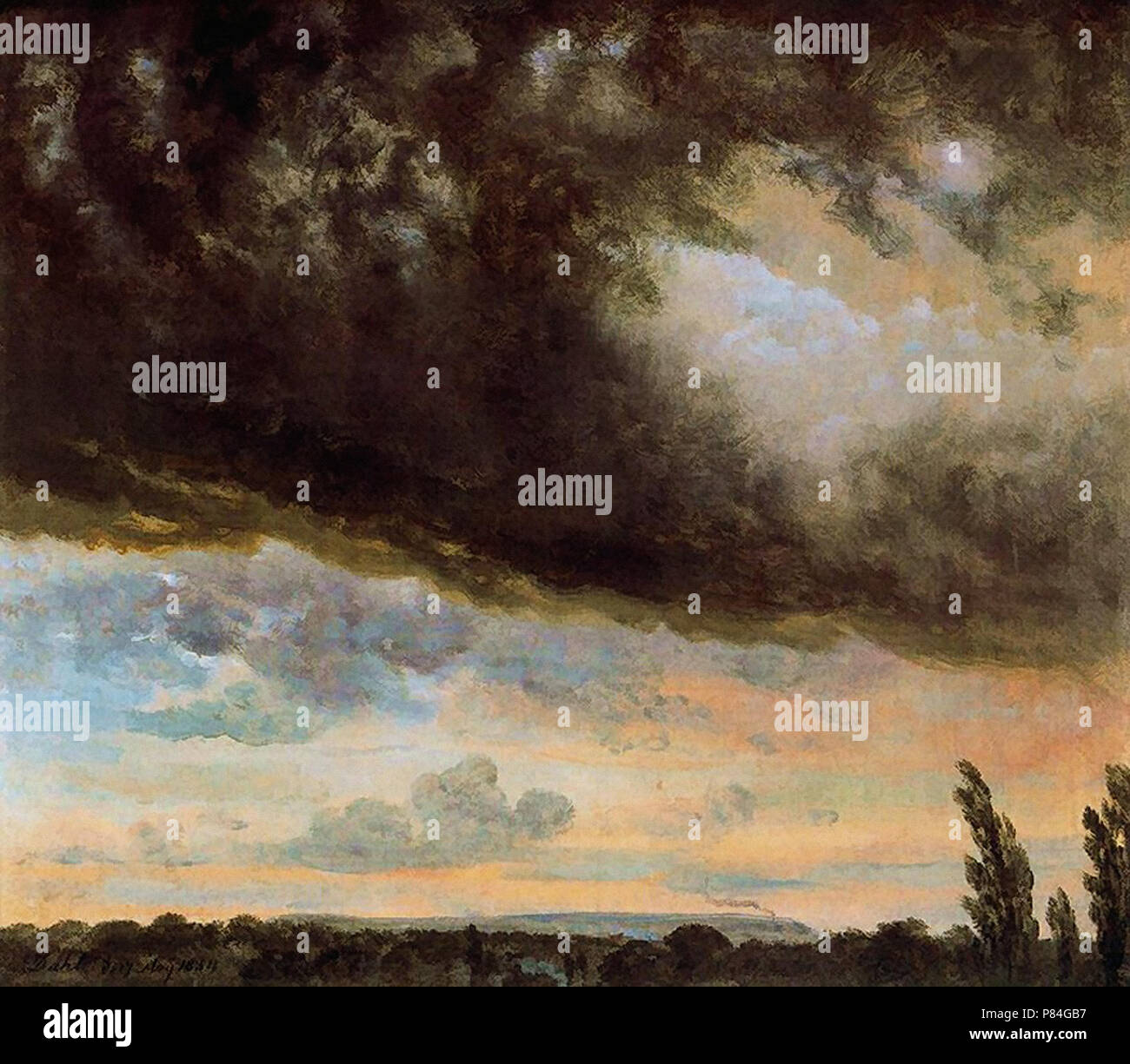 Dahl Johan Christian Clausen - Cloud Study with Horizon Stock Photo - Alamy