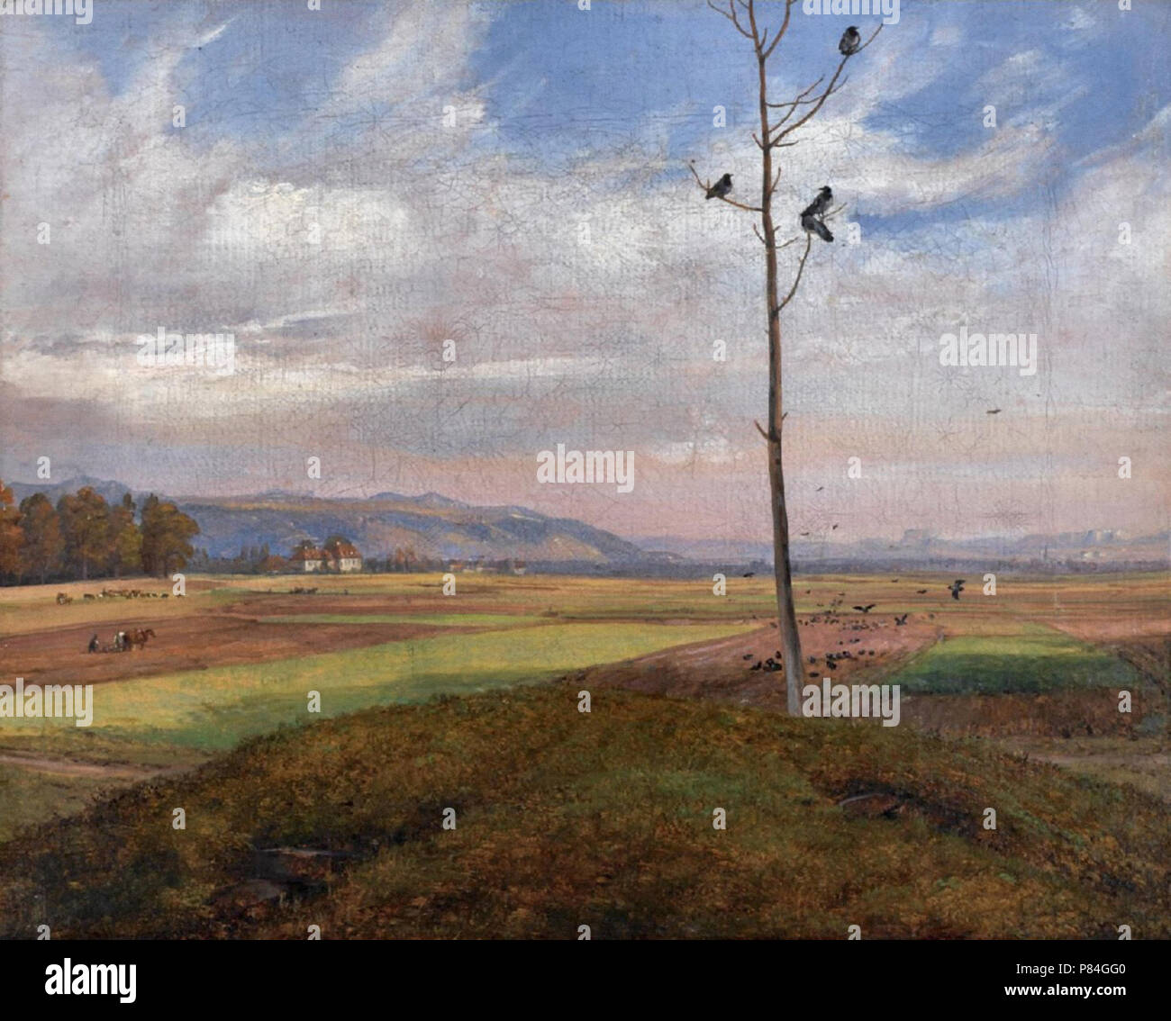 Dahl Johan Christian Clausen - View over Fields near Dresden Stock ...