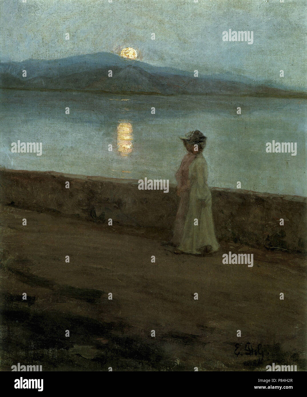 Moonlight Painting Xix Century High Resolution Stock Photography and ...