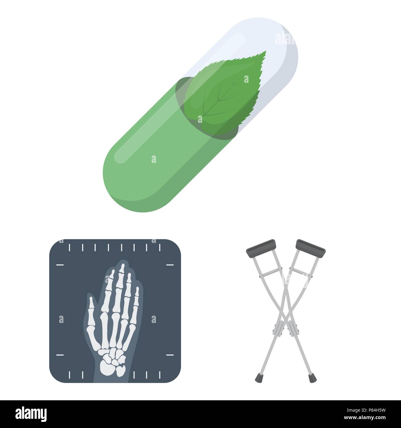 Medicine and treatment cartoon icons in set collection for design ...