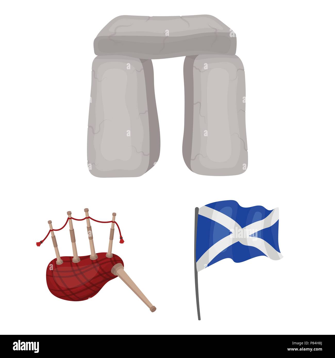 Country Scotland cartoon icons in set collection for design ...