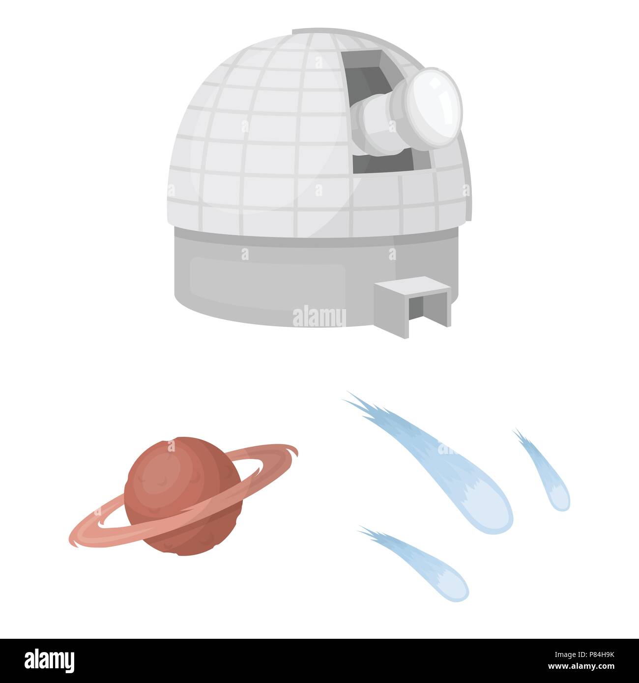 Space technology cartoon icons in set collection for design.Spacecraft ...