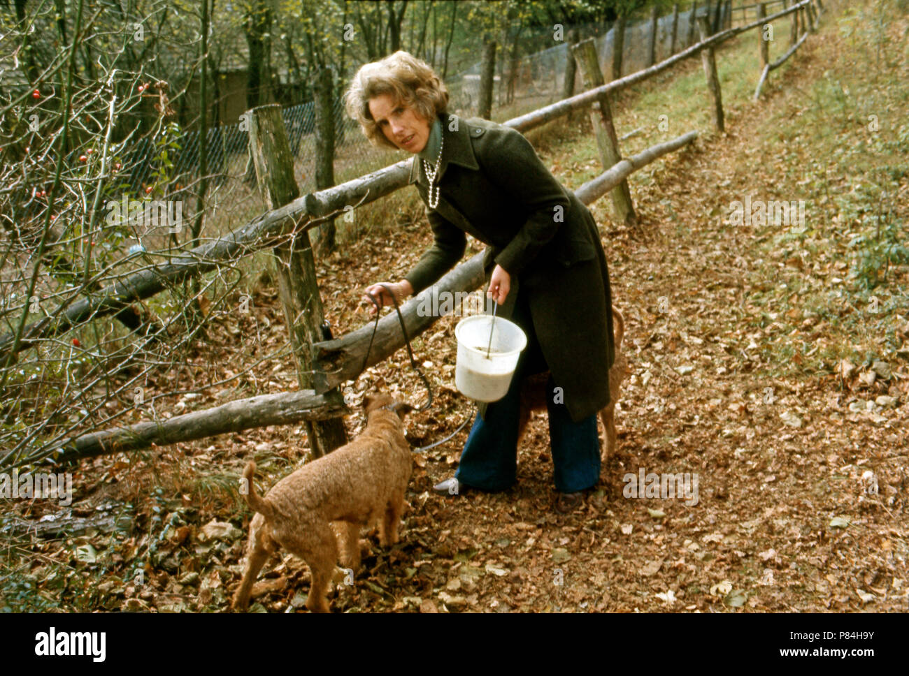 Oculi Gräfin Stauffenberg mit ihren Irish Terrier Hunden auf Schloss ...