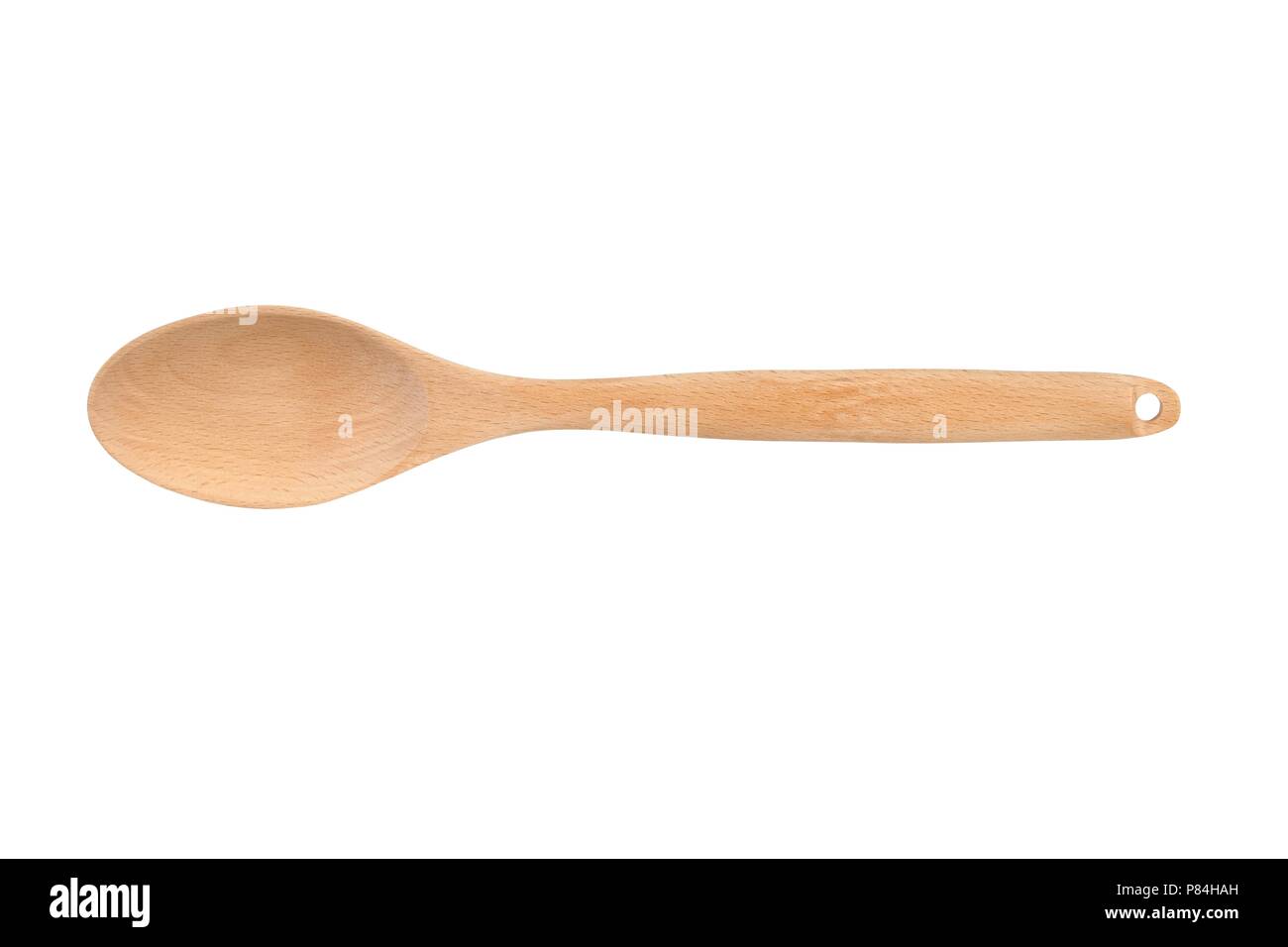 Big wooden spoon isolated on white background Stock Photo - Alamy