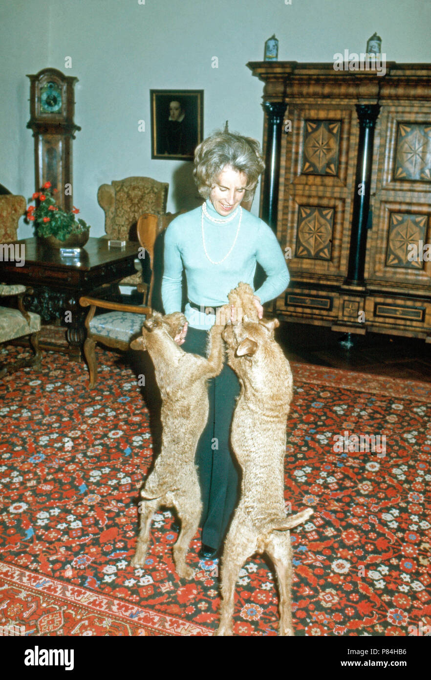 Oculi Gräfin Stauffenberg mit ihren Irish Terrier Hunden auf Schloss ...
