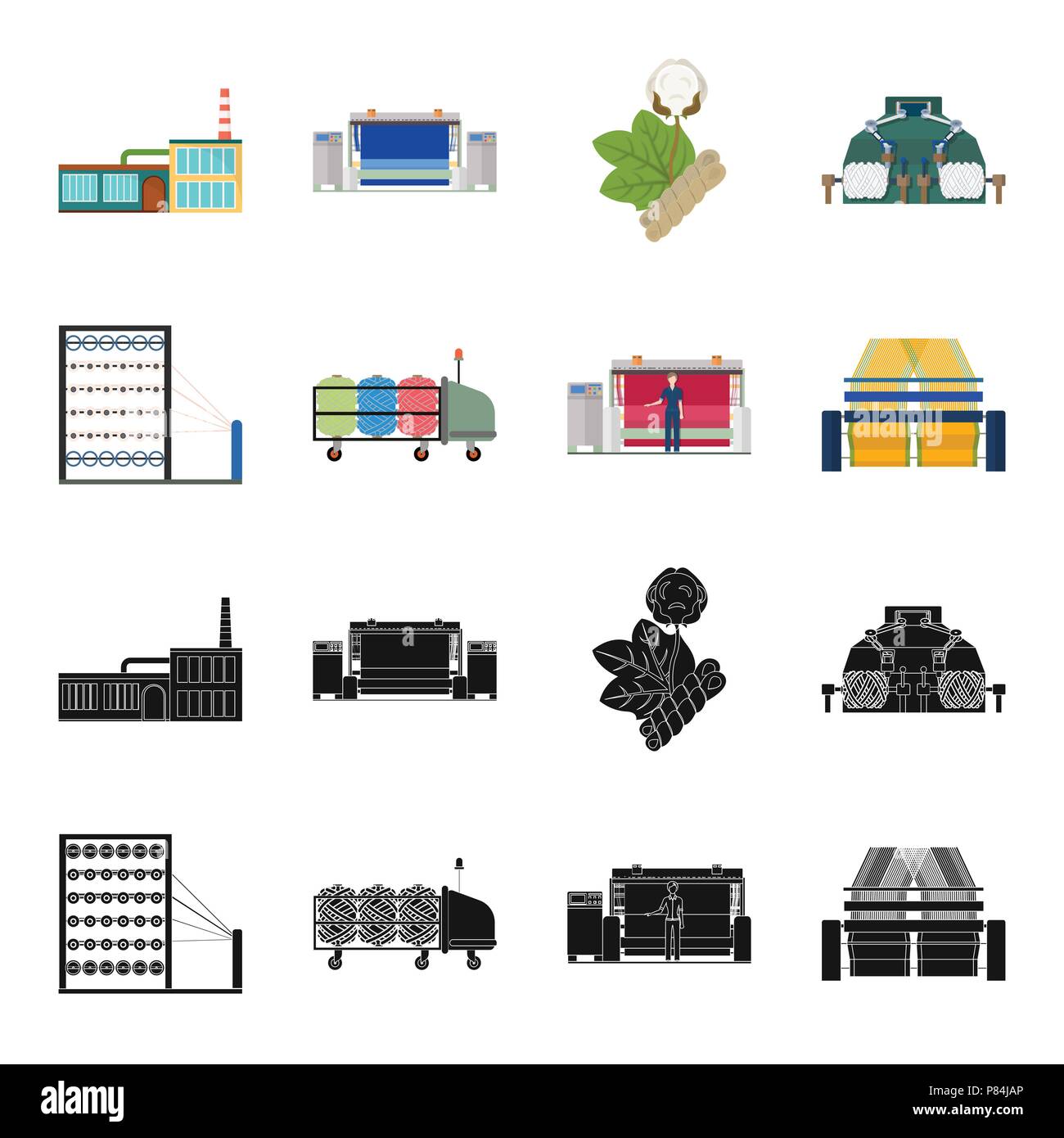 Machine, equipment, spinning, and other icon in black,cartoon style ...