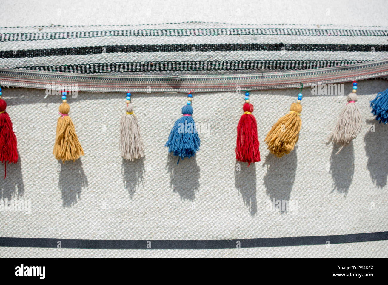 Selection of Ottoman Turkish traditional tassels in various colors ...