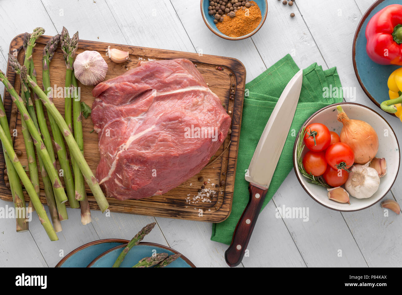 Fresh beef tenderloin with vegetables for cooking tasty and healthy ...