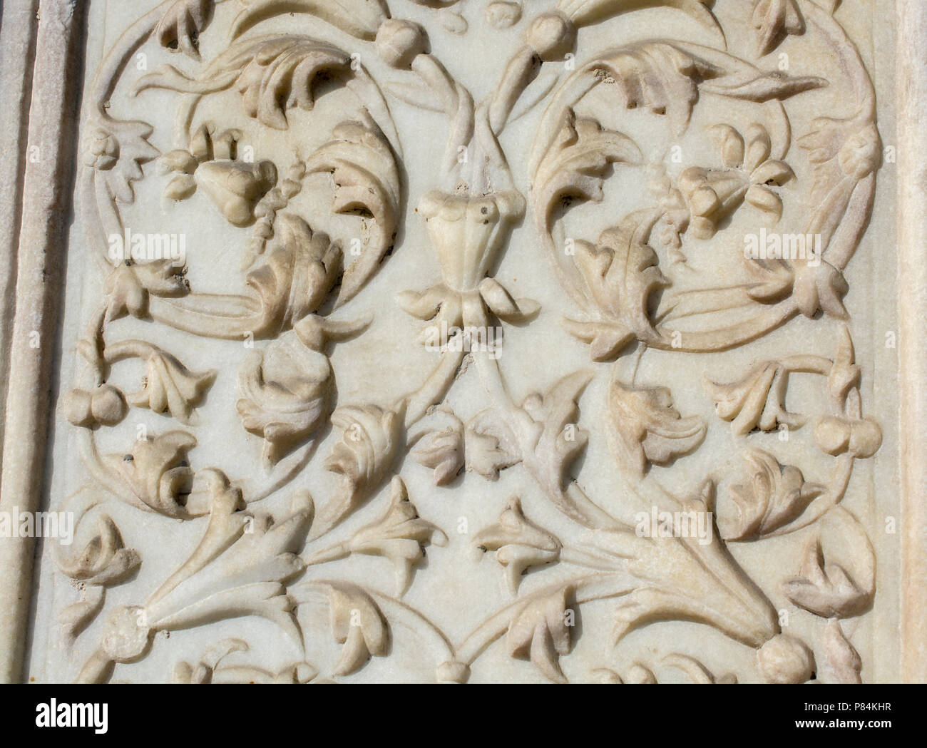 Ottoman marble stone carving art in floral patterns Stock Photo - Alamy