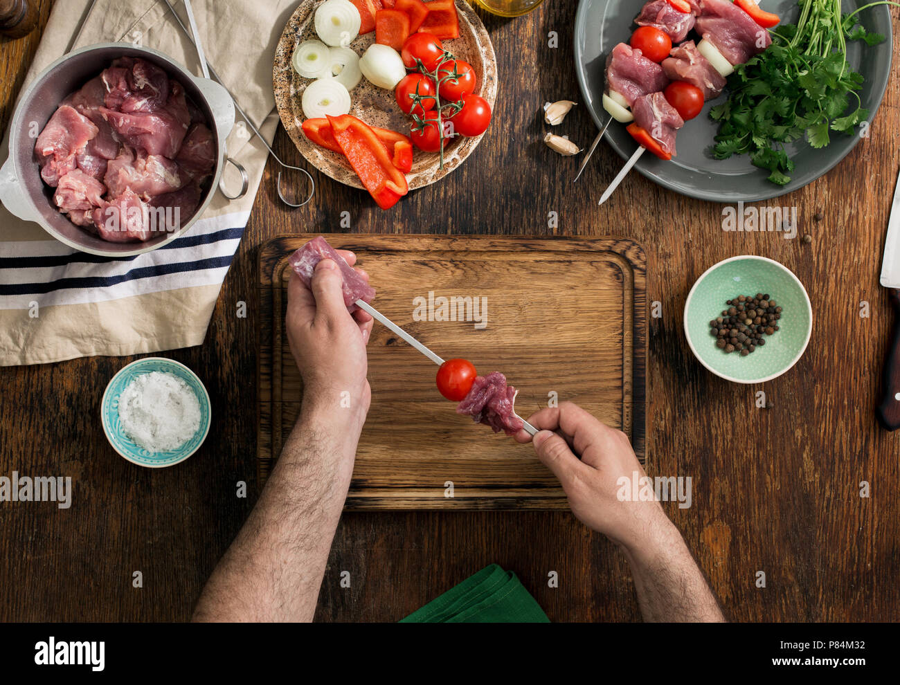 Bbq food on table people top view hi-res stock photography and images ...