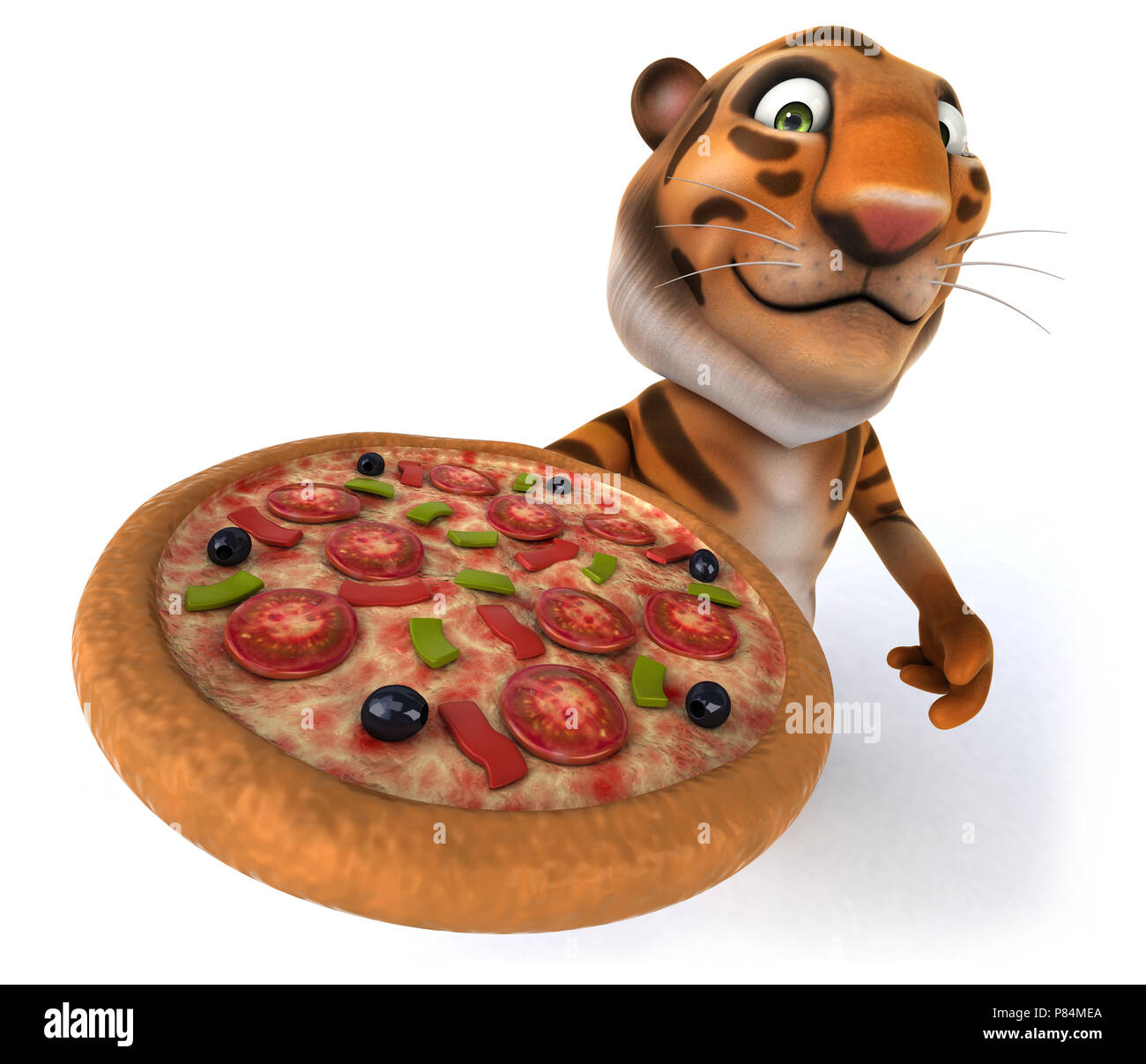 Cute tiger cartoon roaring Cut Out Stock Images & Pictures - Alamy