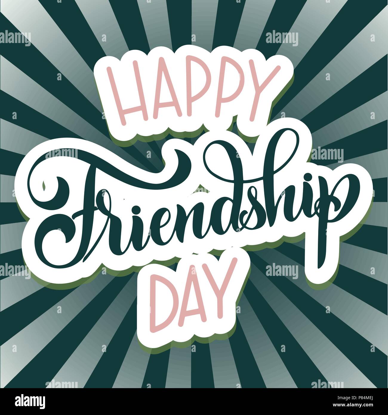 Friendship day hand drawn lettering. Vector elements for invitations ...
