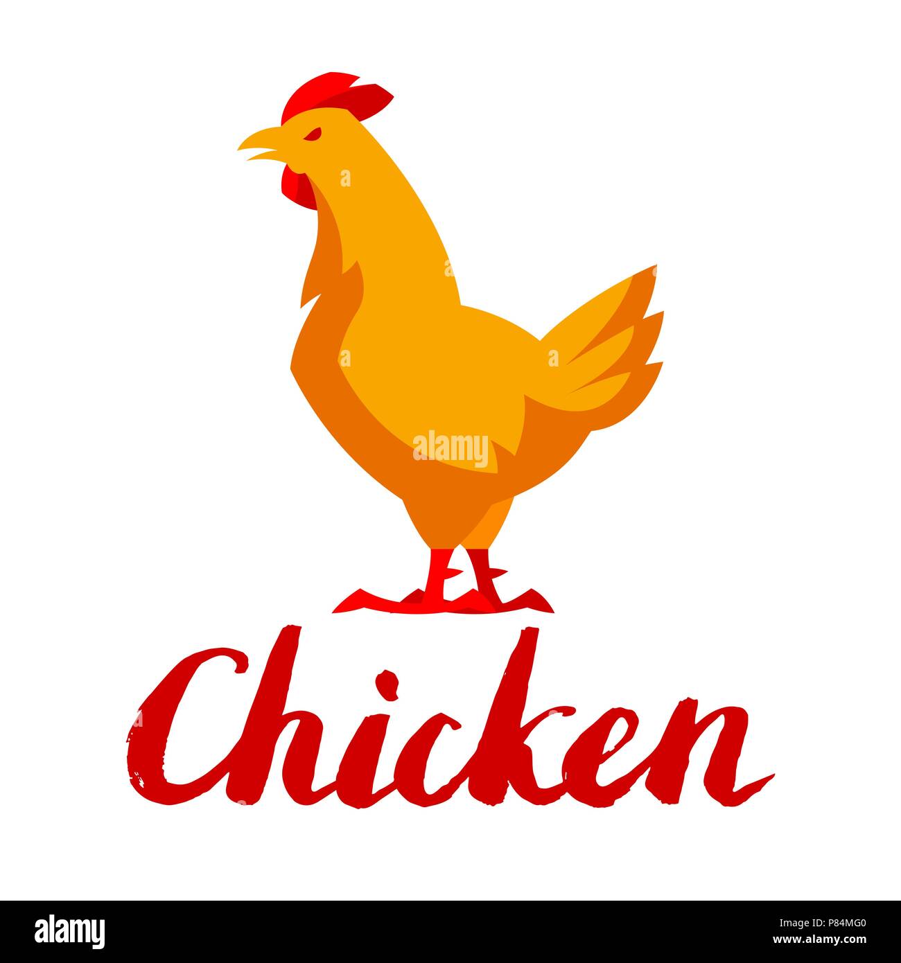 Chicken emblem. Stylized illustration of yellow hen Stock Vector Image ...