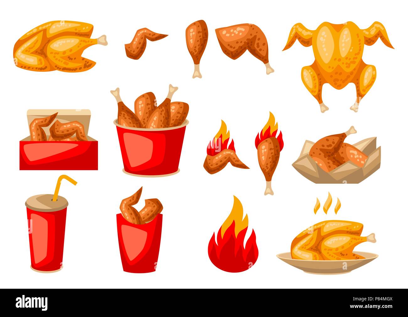 Cartoon fast food fried chicken hi-res stock photography and images - Alamy
