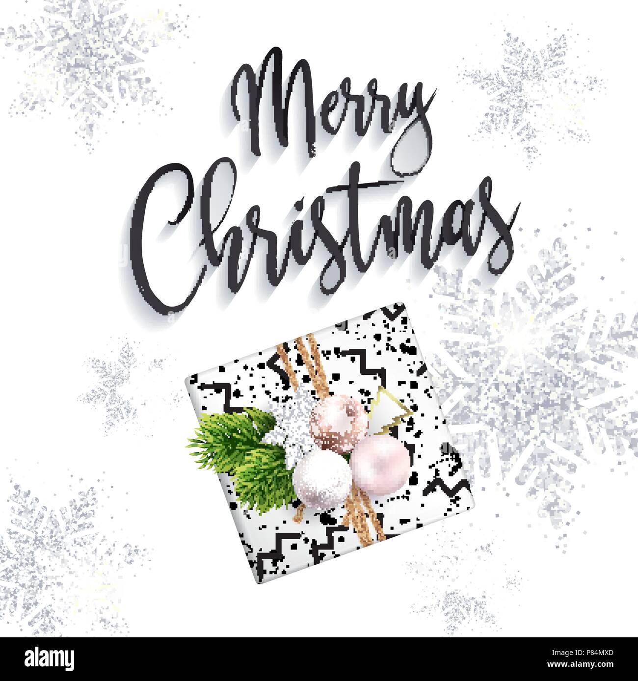Merry Christmas card. Congratulations lettering Stock Vector Image ...