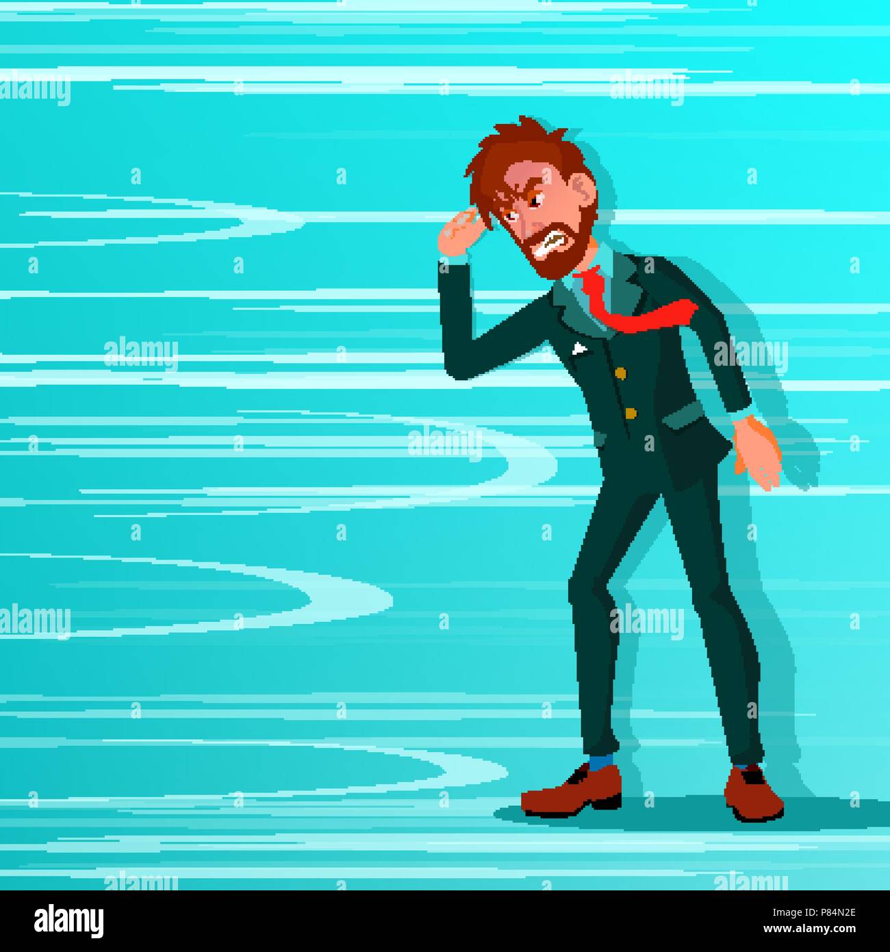 Push man away Stock Vector Images - Alamy