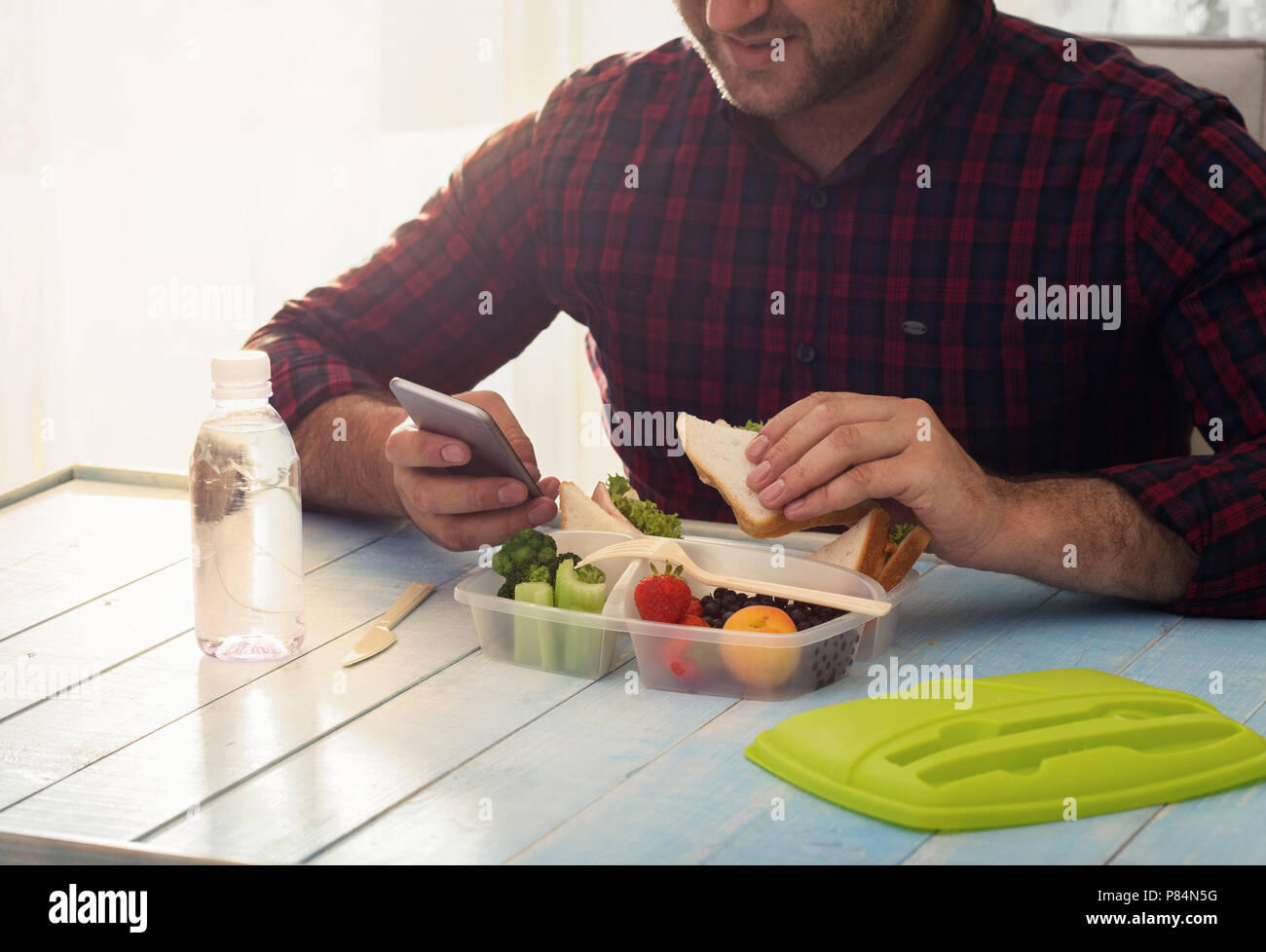Man eating broccoli hi-res stock photography and images - Alamy