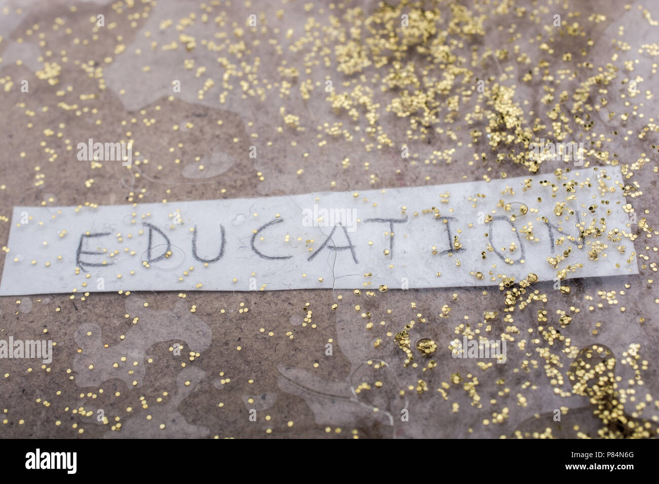 Back to school theme with education title Stock Photo - Alamy