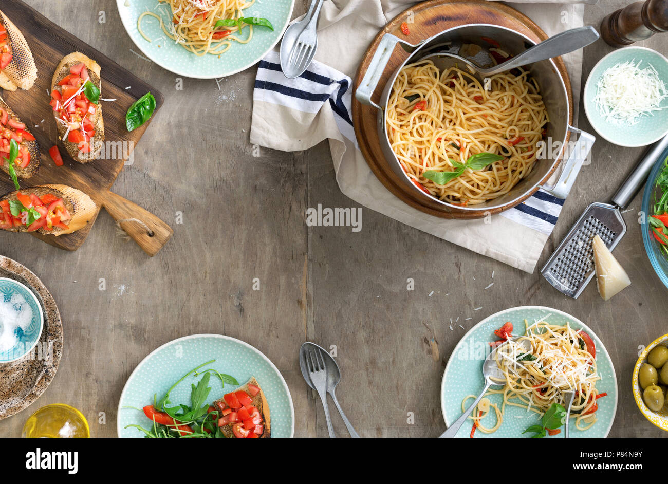 Food frame pasta salad hi-res stock photography and images - Alamy