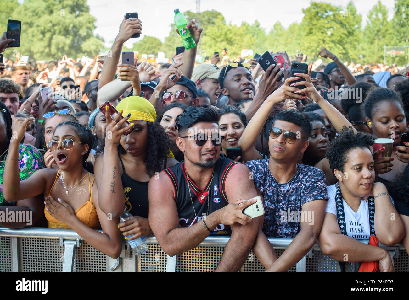 The crowd on the third day of the Wireless Festival, in Finsbury Park ...