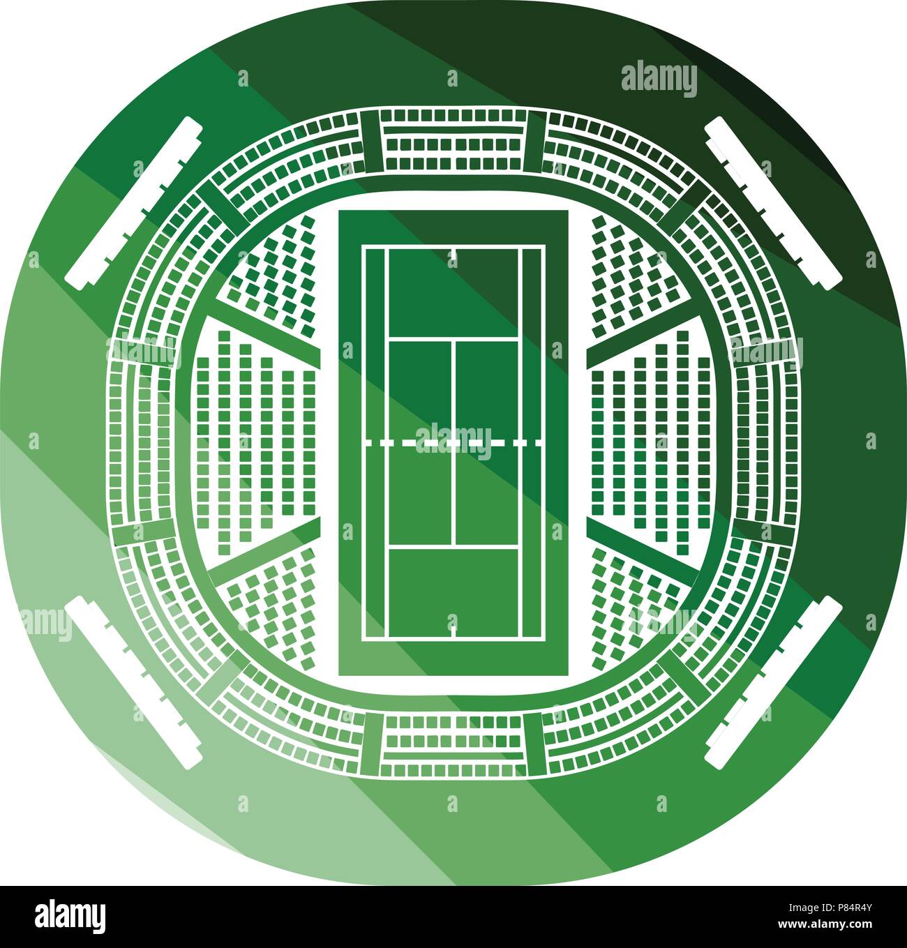 Tennis stadium aerial view icon. Flat color design. Vector illustration ...
