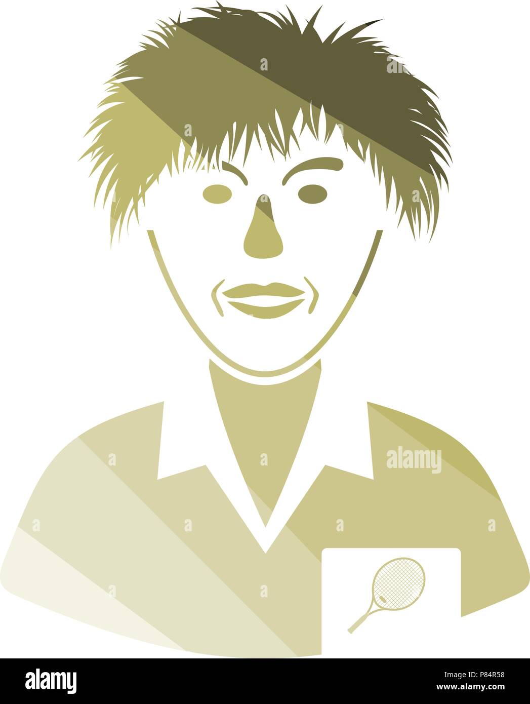 Tennis man athlete head icon. Flat color design. Vector illustration ...