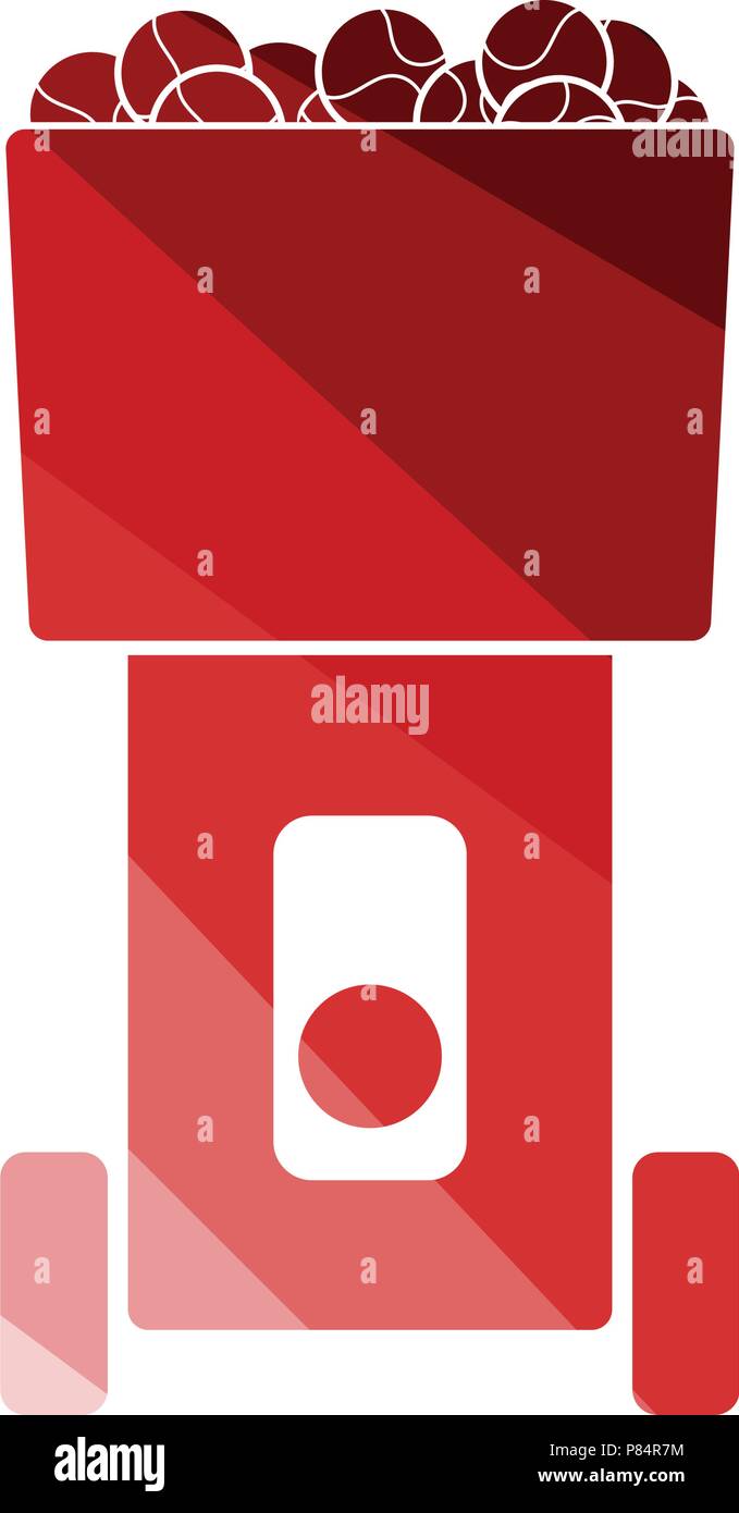 Tennis serve ball machine icon. Flat color design. Vector illustration ...