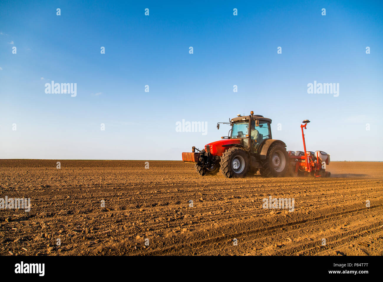 Farmer seeding, sowing crops at field. Sowing is the process of ...