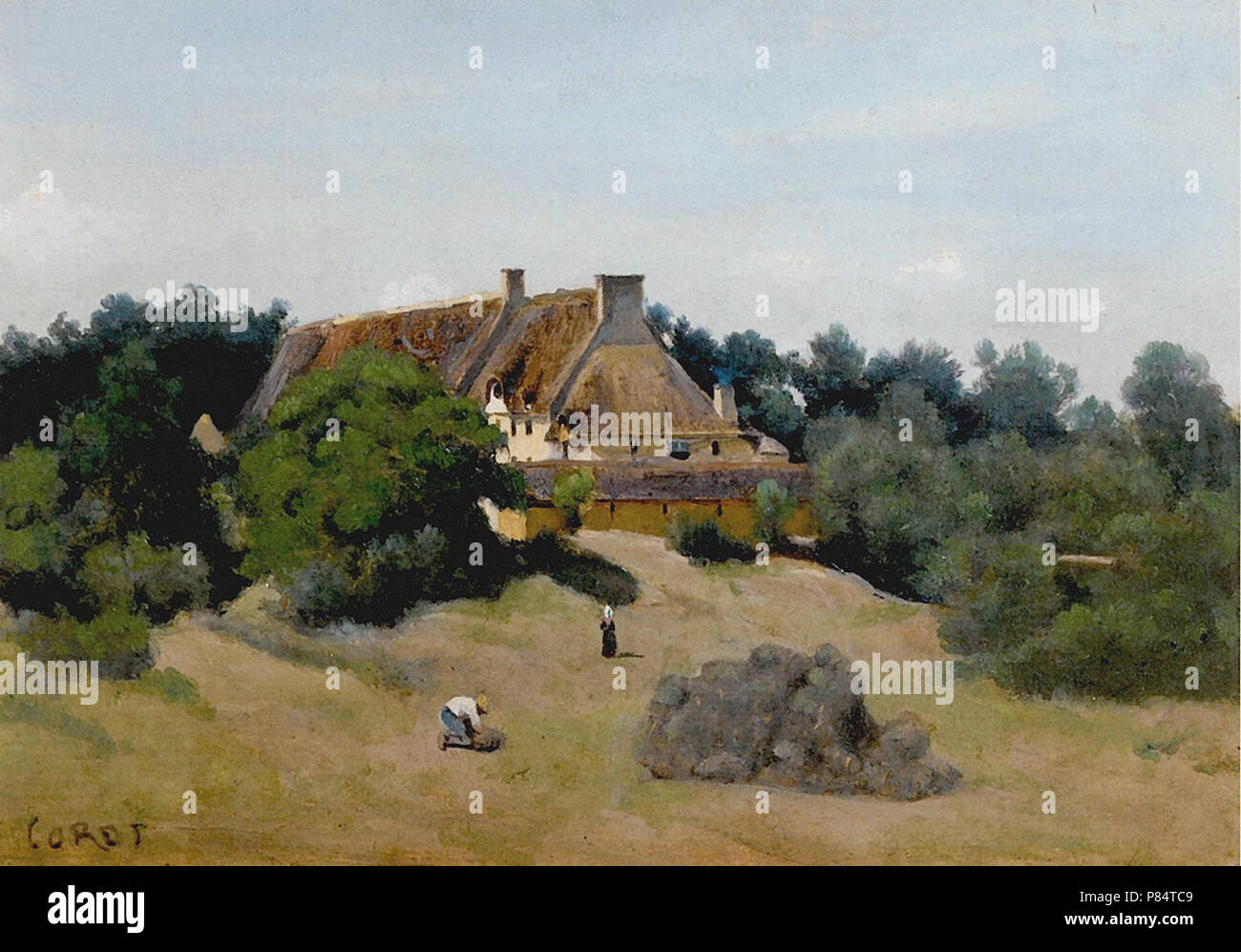 Corot Jean Baptiste Camille - a Farm at Saint-Martin-Du-Bon-Fosse near ...