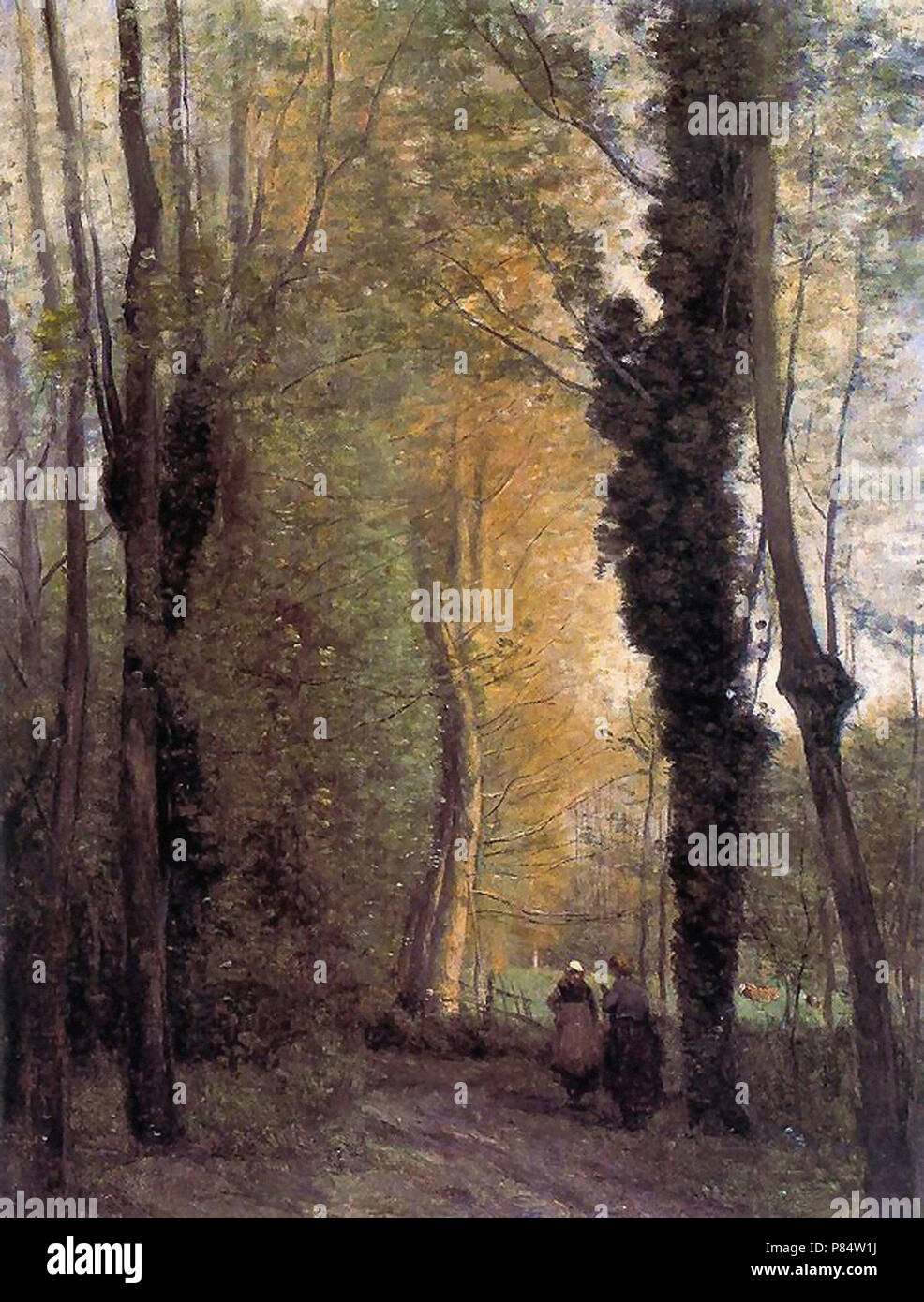 Corot Jean Baptiste Camille - Path Through the Trees at Springtime ...