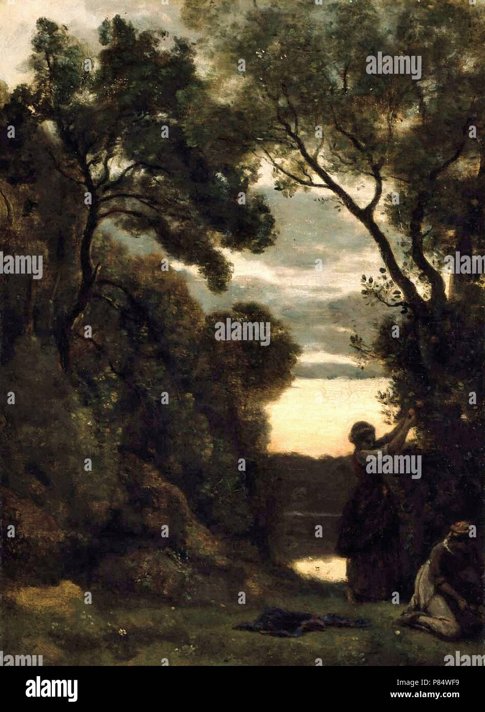 Corot Jean Baptiste Camille - Twilight Stock Photo - Alamy