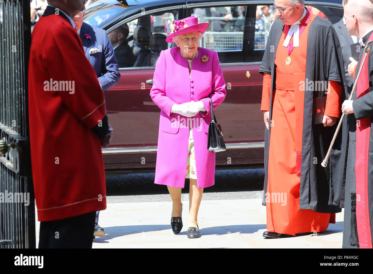 Her Majesty The Queen, accompanied by His Royal Highness The Prince of ...