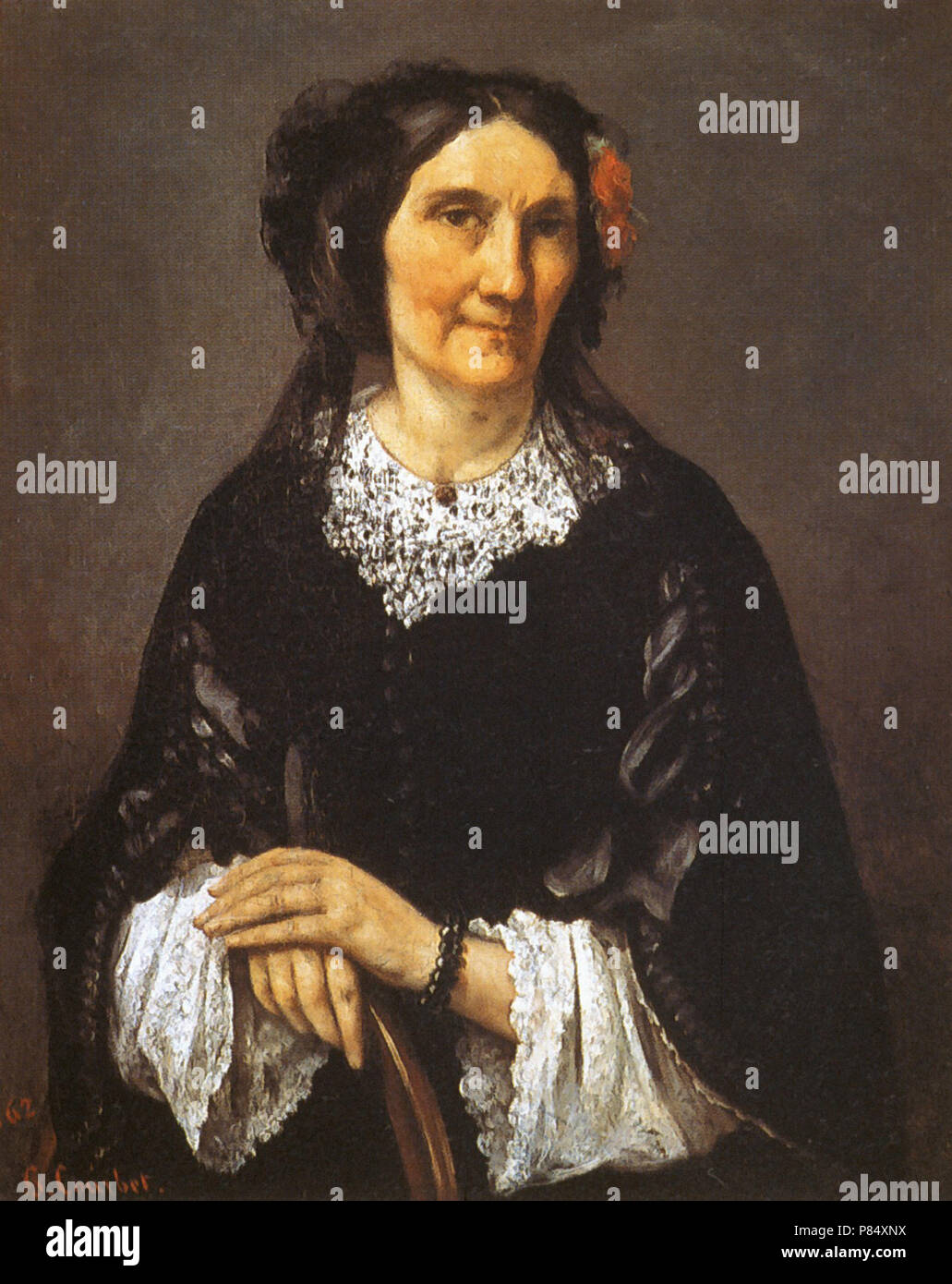 Courbet Gustave - Mme. Robin (Die Groùdfmutter Stock Photo - Alamy