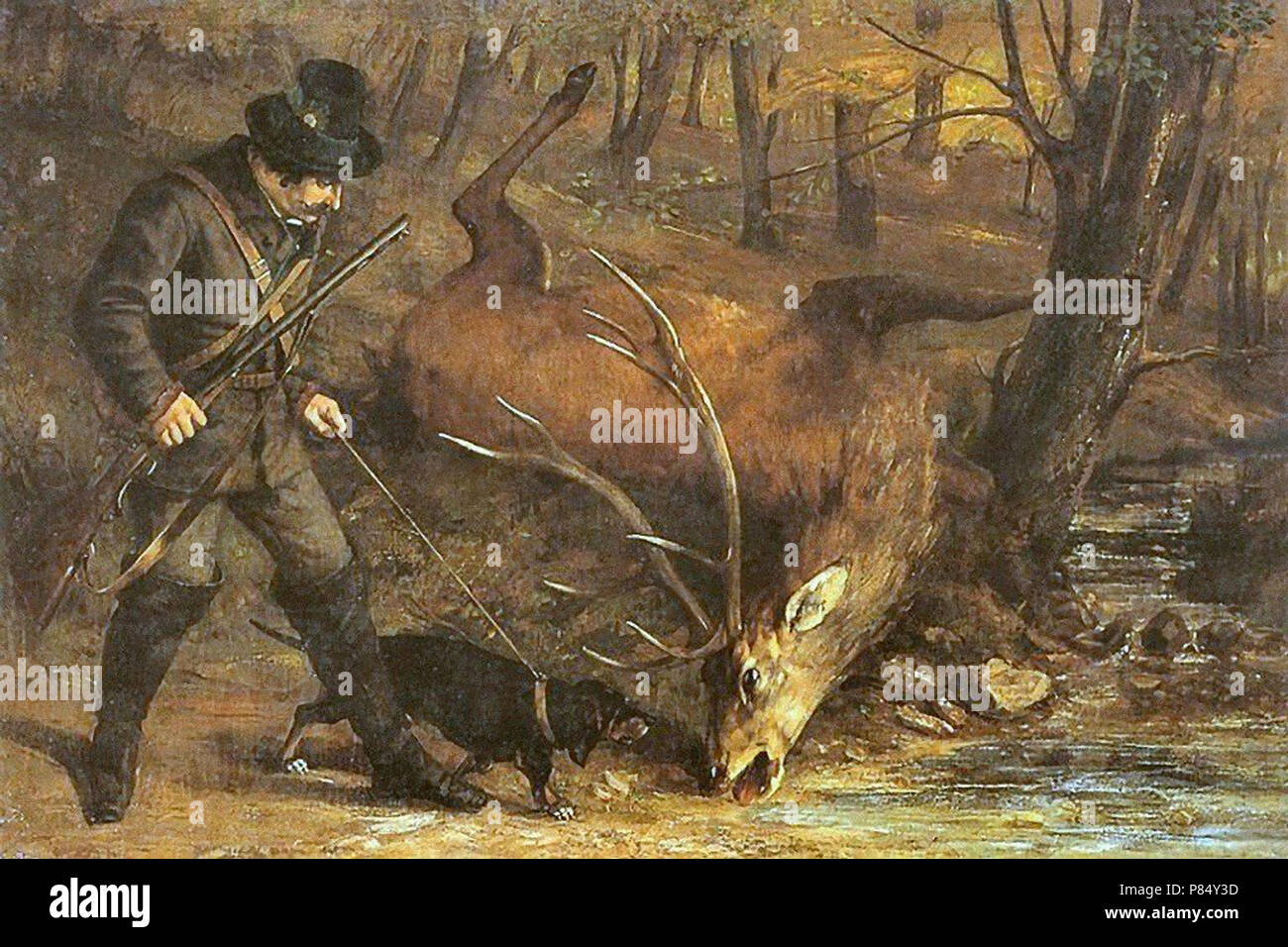 Courbet Gustave - the German Huntsman Stock Photo - Alamy